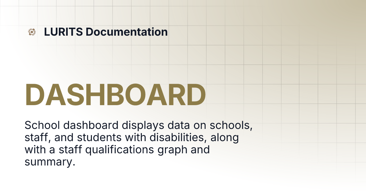 DASHBOARD | LURITS Documentation